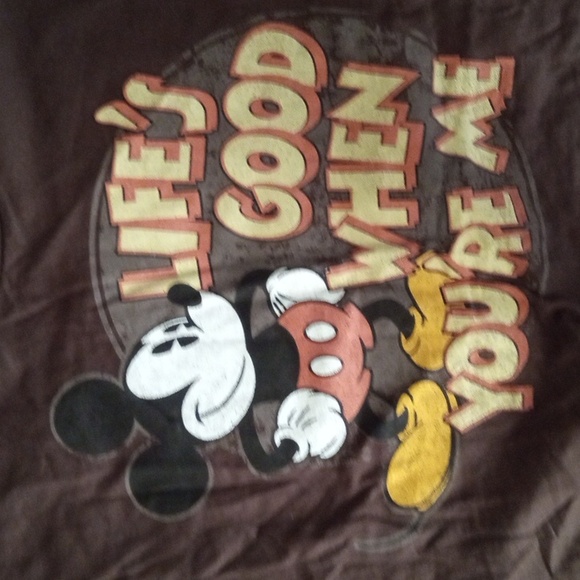 Disney | Shirts | Mickey Mouse Lifes Good When Youre Me Brown Tshirt ...